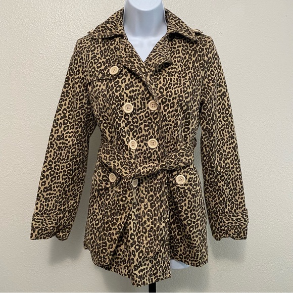 Jou Jou | Jackets & Coats | Girls Leopard Cheetah Print Double Breasted ...